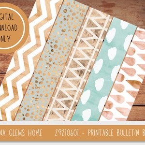 Classroom Bulletin Board Border Boho Nature Bronze Pattern, Classroom ...