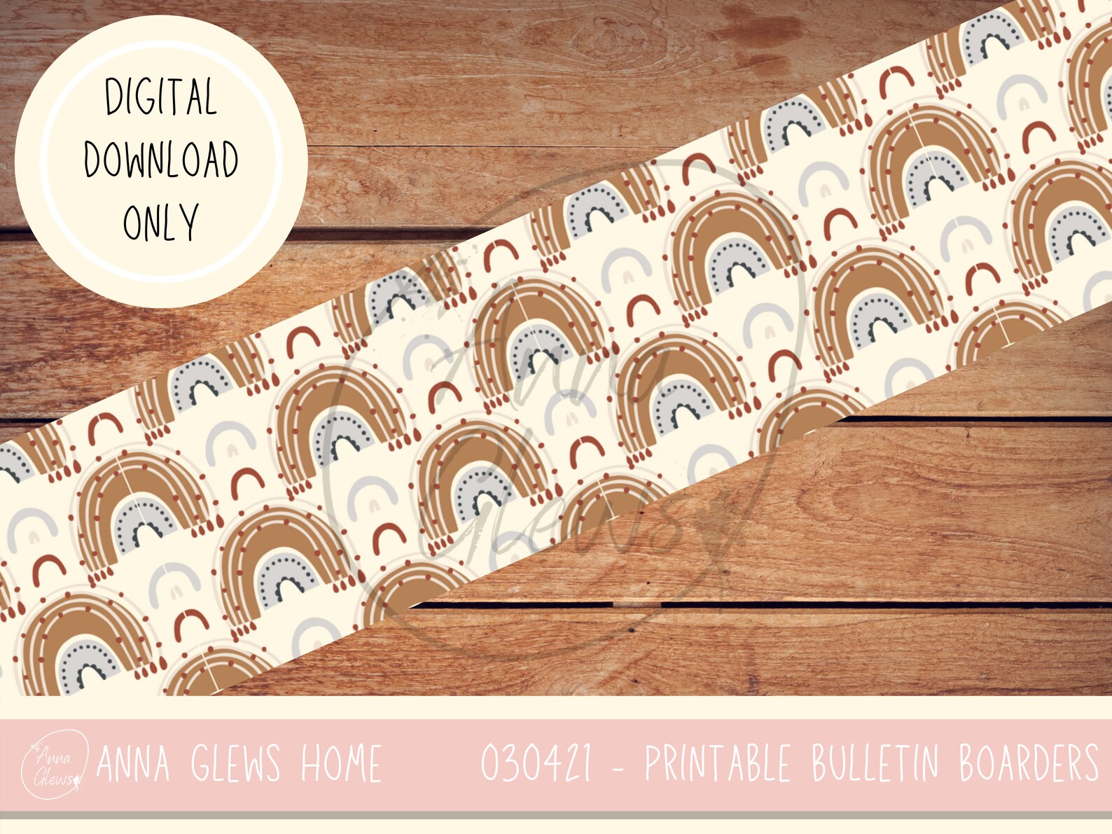 Classroom Bulletin Board Border Boho Rainbow Pattern Etsy