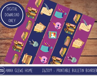 Cottage Core Bulletin Board Border Printable Easy Classroom - Etsy