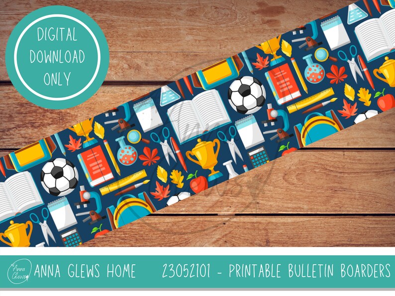 Classroom Bulletin Board Border Back to School Pattern, Classroom Decor ...