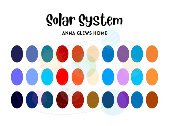 Space Solar System Procreate Color Palette Color swatches | Etsy