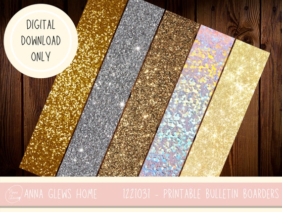 Classroom Bulletin Board Border Glitter Pattern Classroom | Etsy