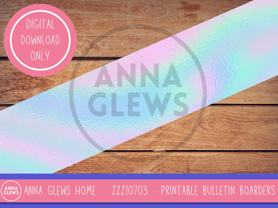 Classroom Bulletin Board Border Iridescent Metallic Unicorn Pattern ...
