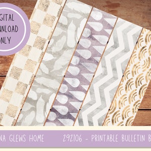 Classroom Bulletin Board Border Boho Nature Purple Gold Pattern ...