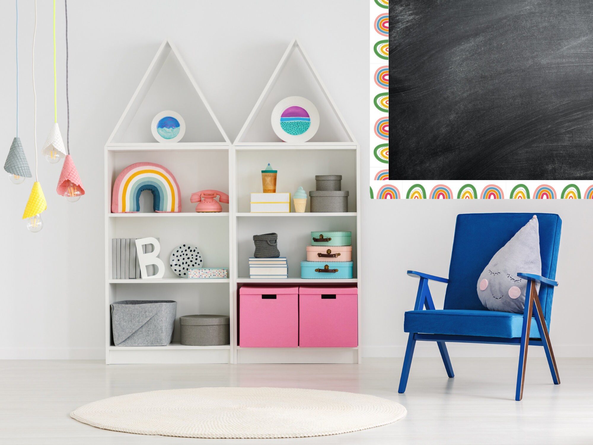 Classroom Bulletin Board Border Bright Rainbow Pattern - Etsy