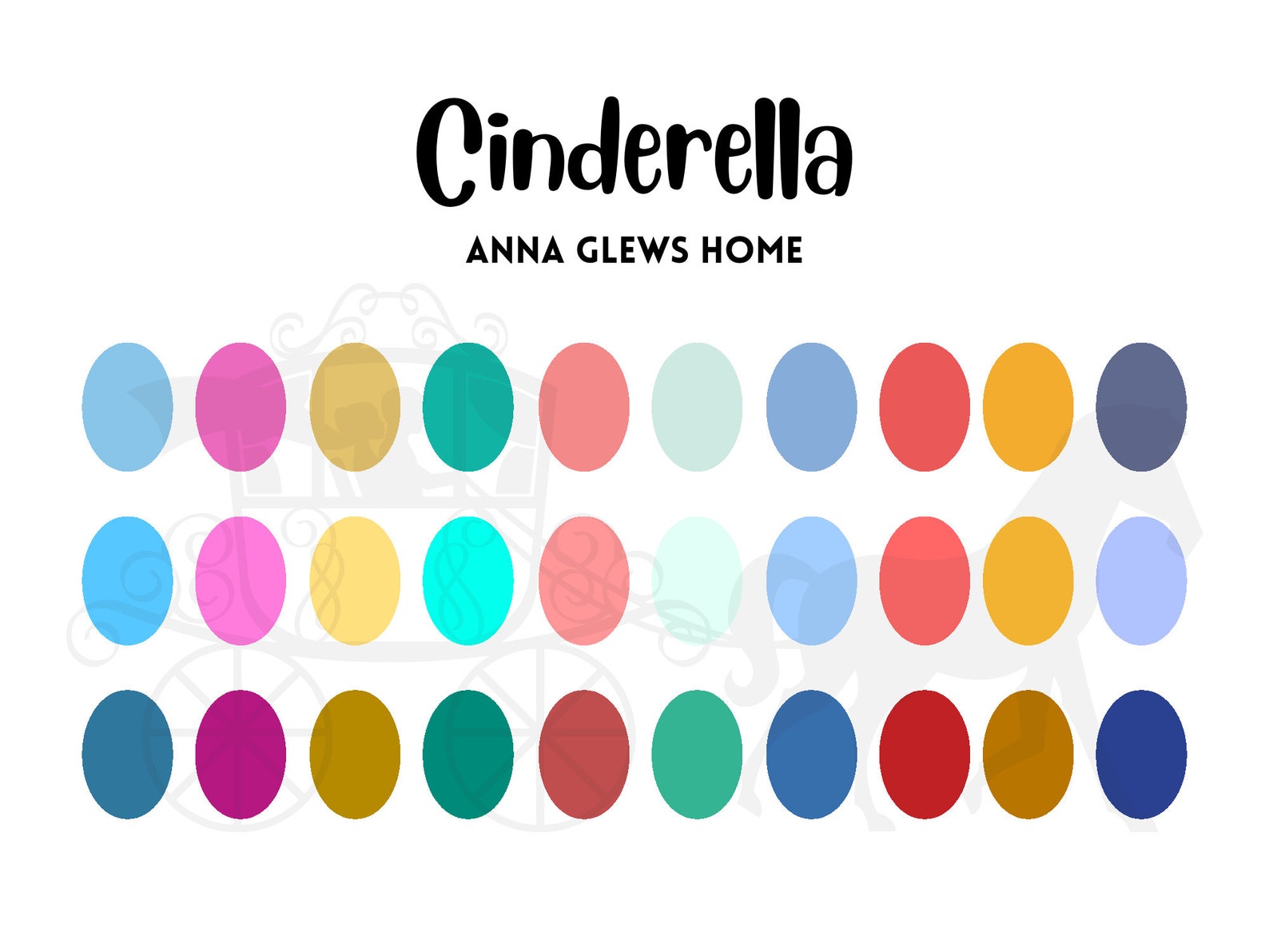 Cinderella Princess Procreate Color Palette Color (Instant Download) - Etsy