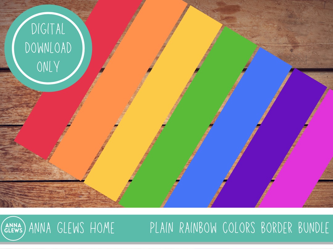 Classroom Bulletin Board Border Plain Rainbow Colors Decor, Homeschool ...