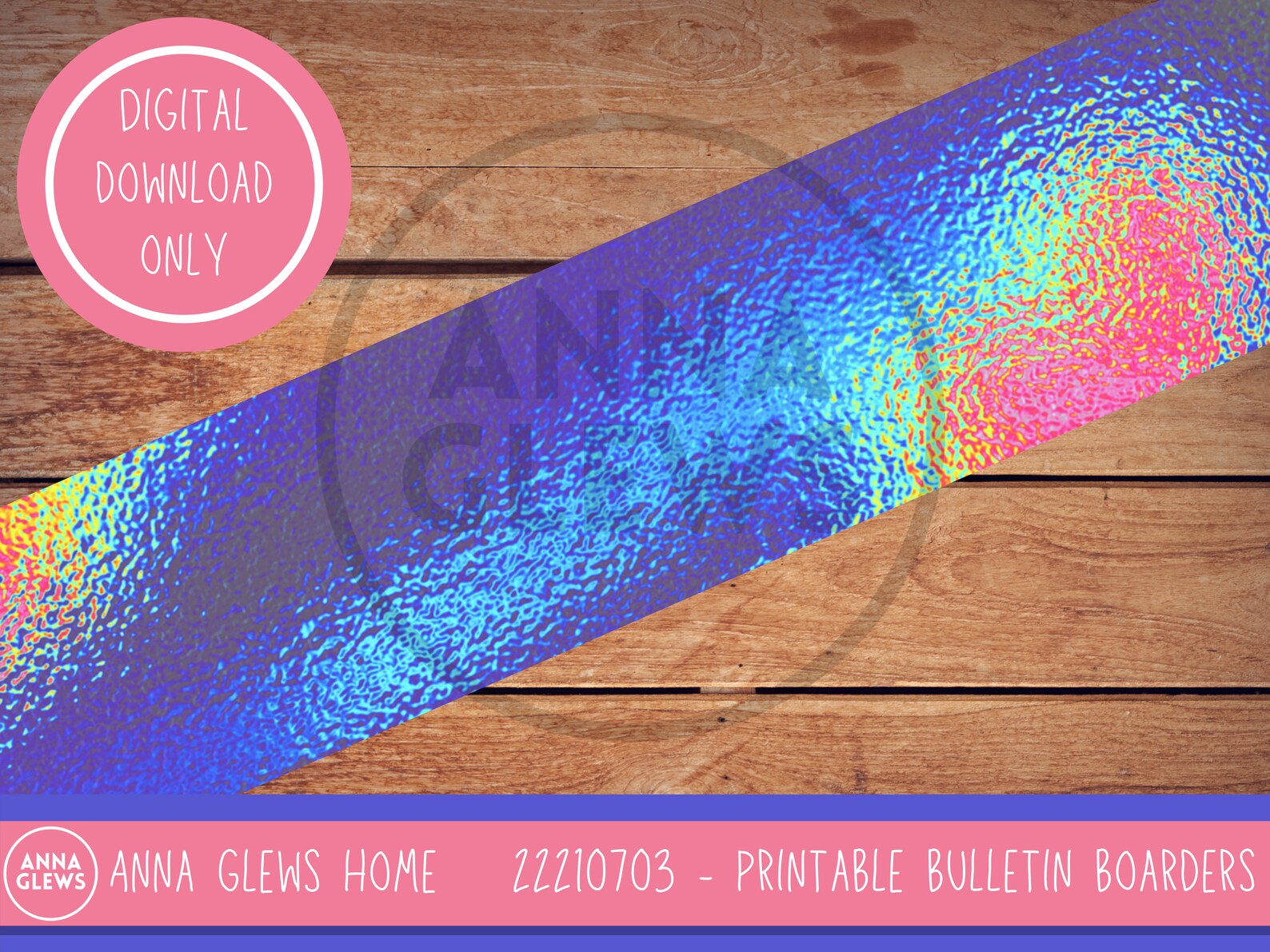 Classroom Bulletin Board Border Iridescent Metallic Unicorn Pattern ...