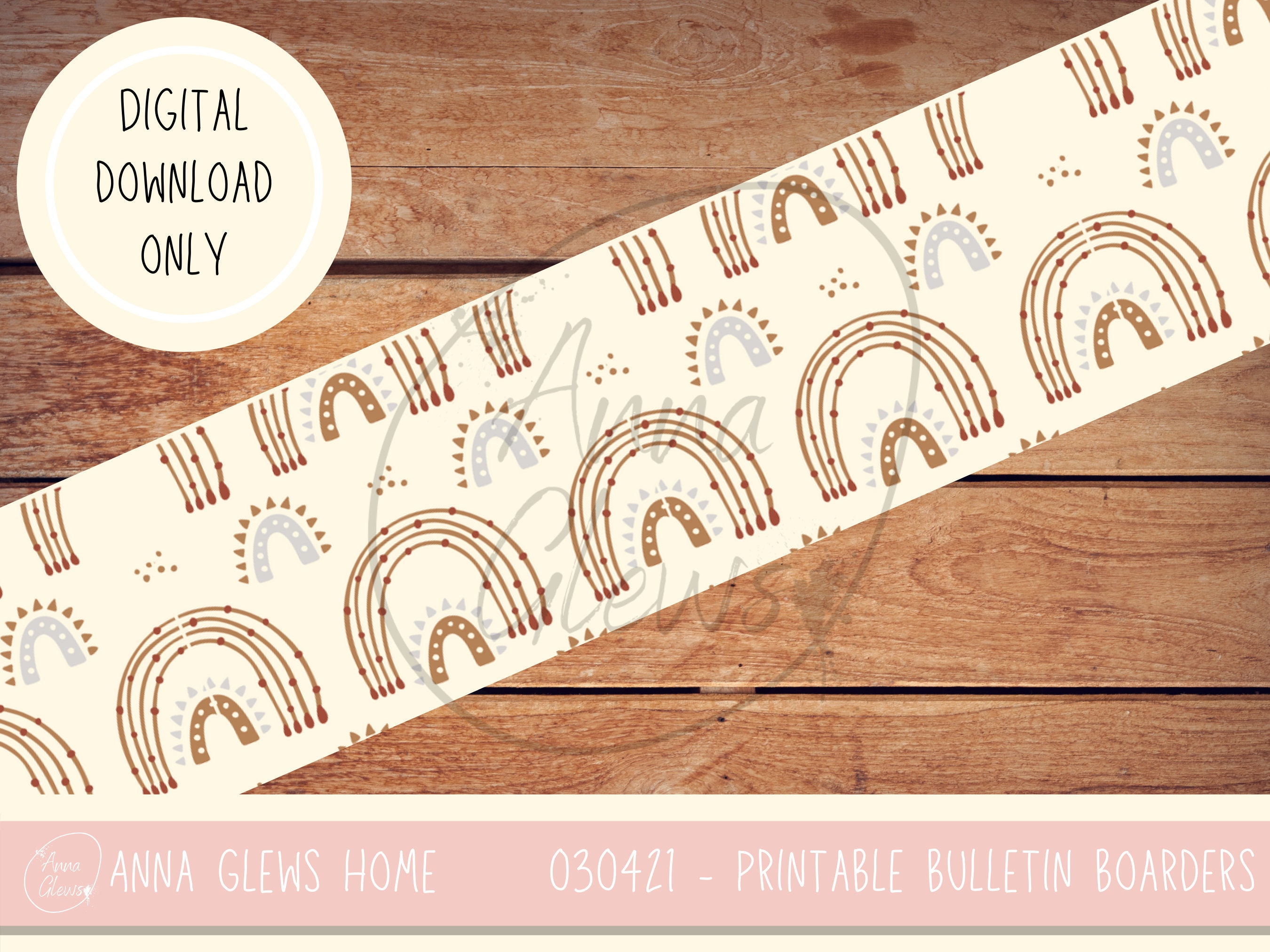 Classroom Bulletin Board Border Boho Rainbow Pattern - Etsy