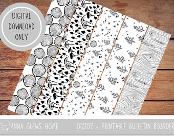 Classroom Bulletin Board Border Boho Nature Purple Gold Pattern ...