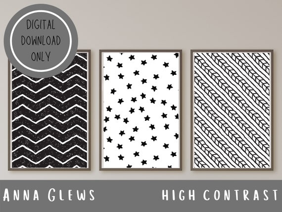 High Contrast Nursery Printable Artwork Decor Pack Homeschool - Etsy