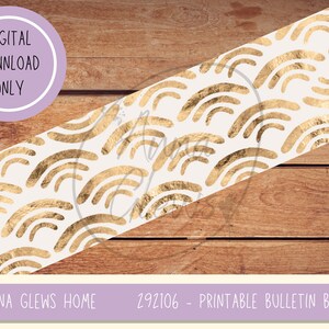 Classroom Bulletin Board Border Boho Nature Purple Gold Pattern ...