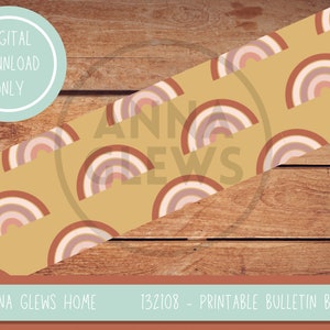 Classroom Bulletin Board Border Modern Boho Rainbow Pattern, Classroom ...