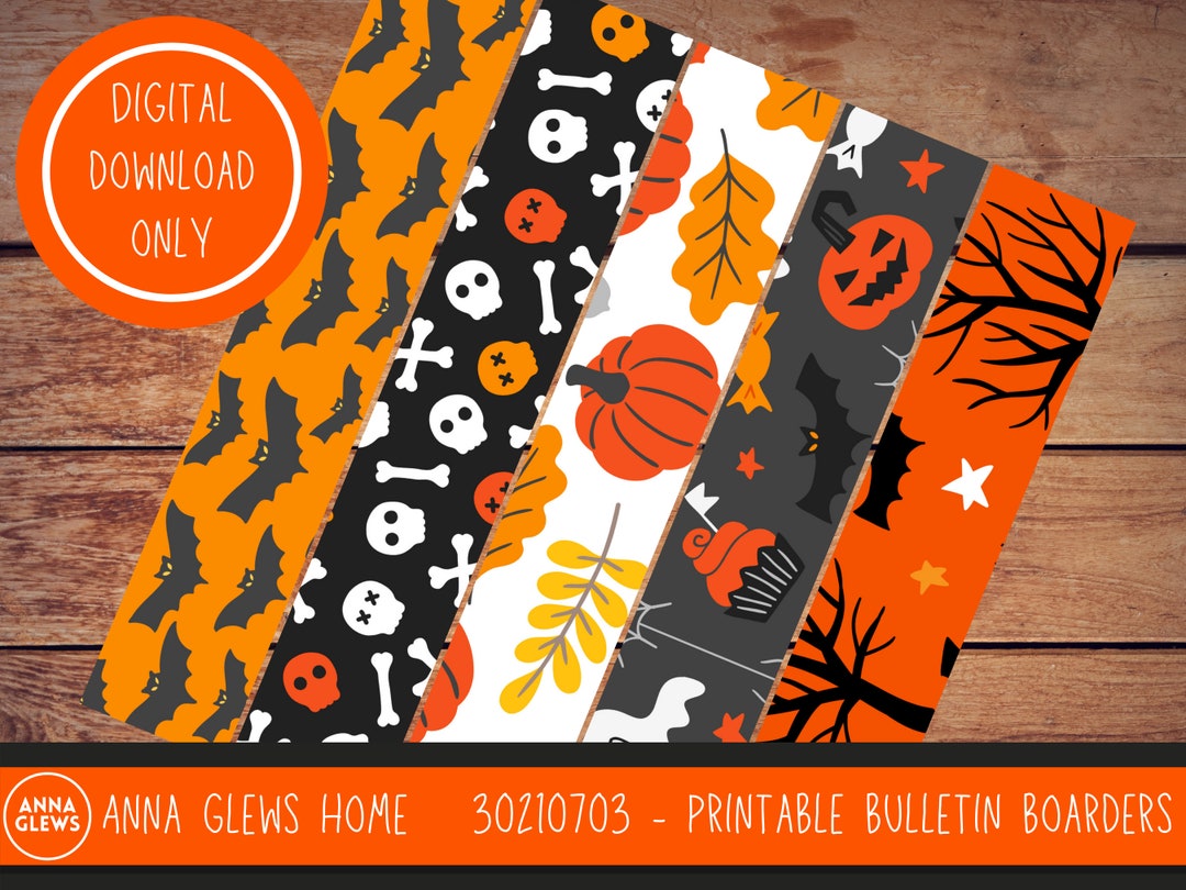 Classroom Bulletin Board Border Bundle Halloween Pattern Classroom ...
