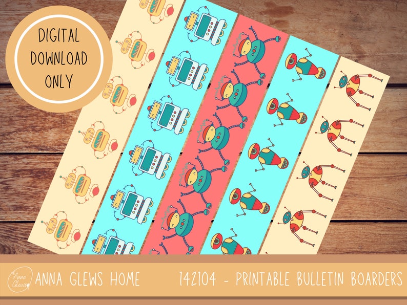 Classroom Bulletin Board Border Robot Pattern, Classroom Decor ...