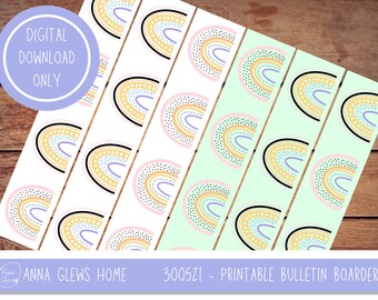 Cottage Core Bulletin Board Border Printable Easy Classroom - Etsy