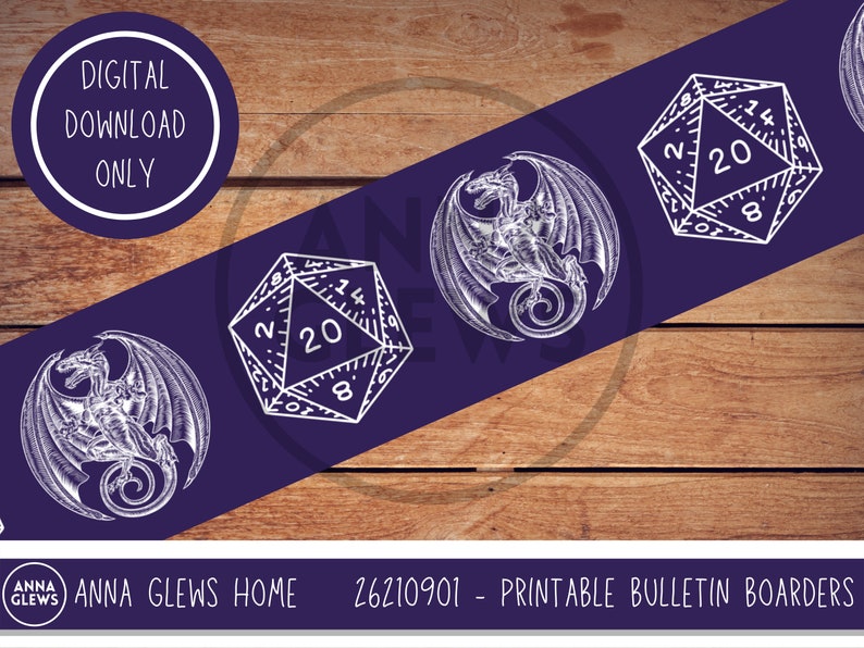Classroom Bulletin Board Border Dungeon Dragon Knight Pattern - Etsy