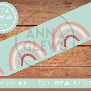 Classroom Bulletin Board Border Modern Boho Rainbow Pattern, Classroom ...