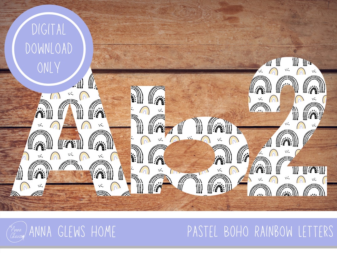 Classroom Bulletin Board Display Letters & Numbers Pastel Boho - Etsy
