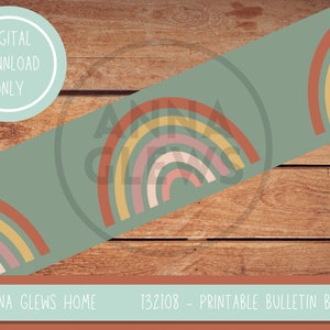 Classroom Bulletin Board Border Modern Boho Rainbow Pattern, Classroom ...