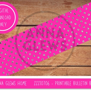 Classroom Bulletin Board Border Silver Pink Geometric Pattern Classroom ...