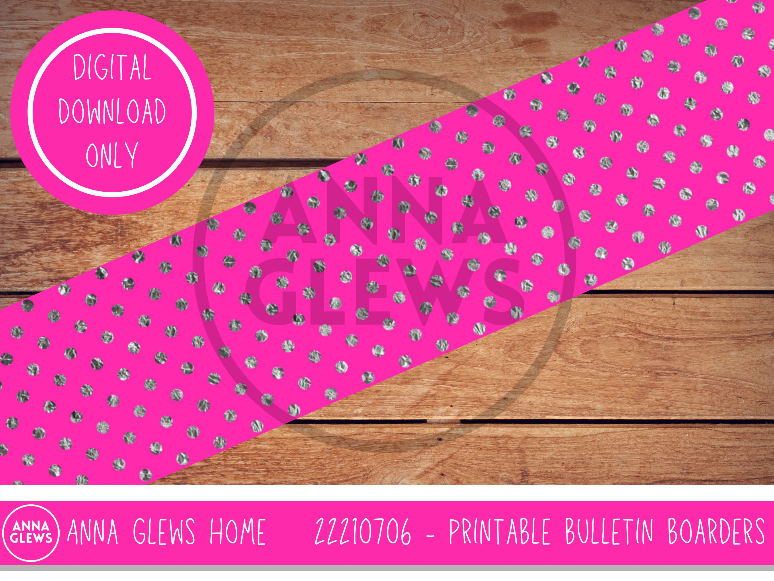 Classroom Bulletin Board Border Silver Pink Geometric Pattern Classroom ...