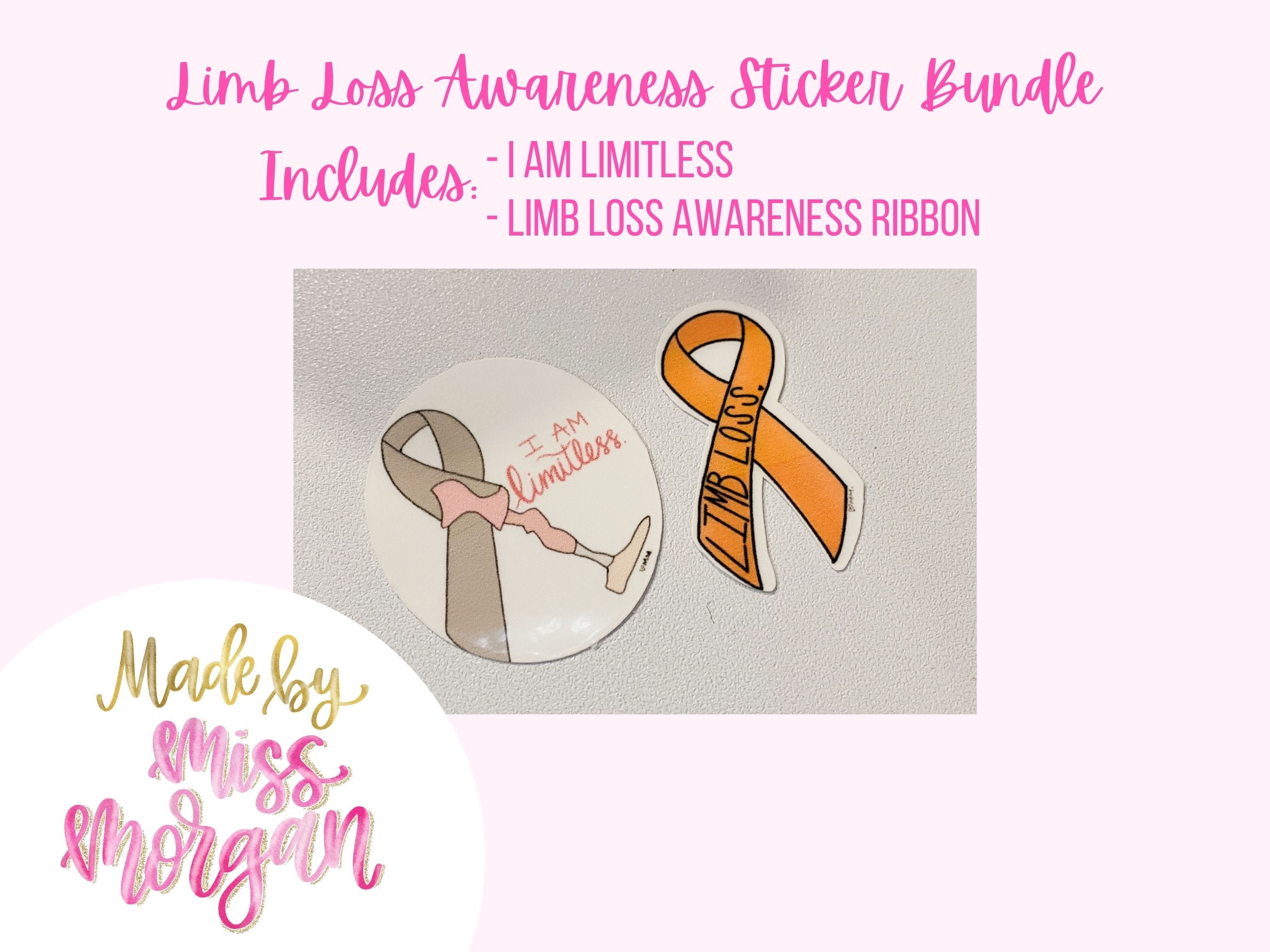Limb Loss Awareness Ribbon Sticker I Am Limitless Support Limb ...