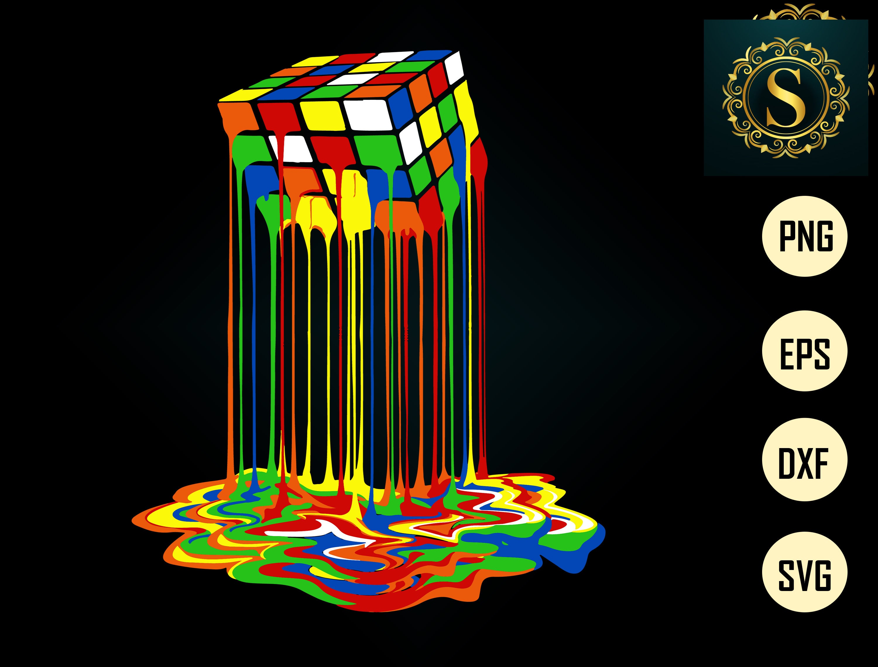 Melted Rubik's Cube SVG Rubik Svg Awesome Graphic | Etsy