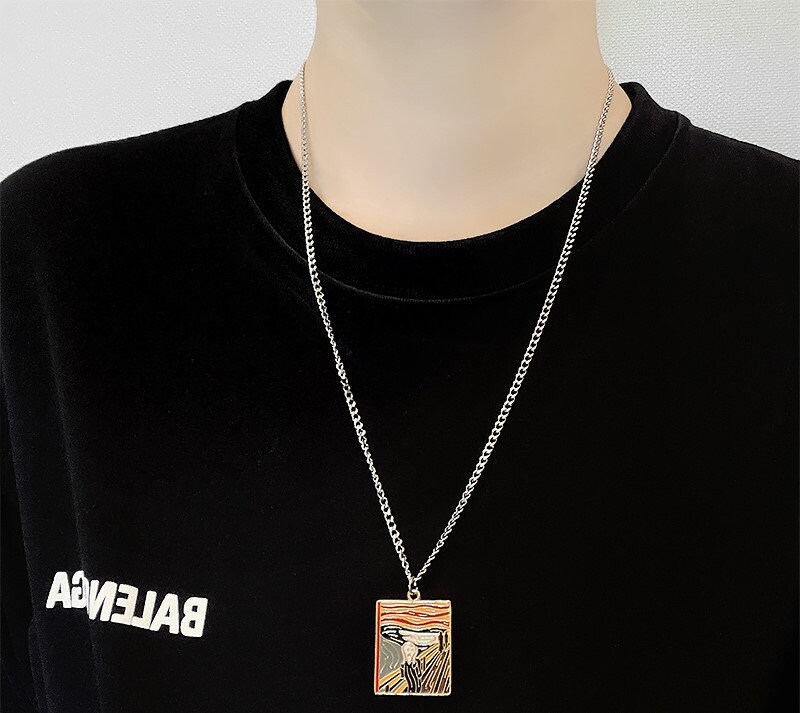 The Scream by Edvard Munch Painting Pendant Stainless Steel Pendant ...