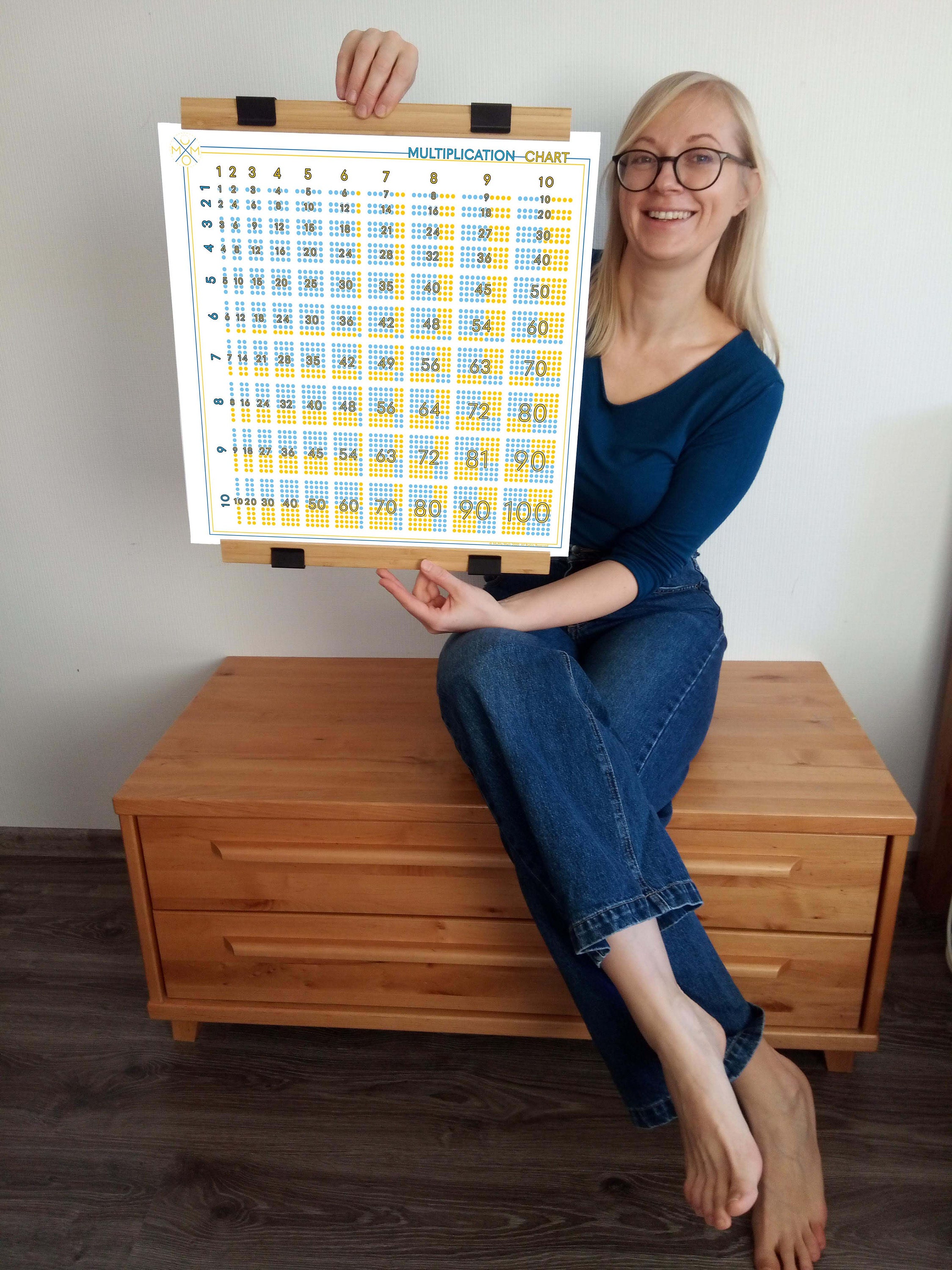 Multiplication Chart | Blue & Yellow| Educational Poster | Instant ...