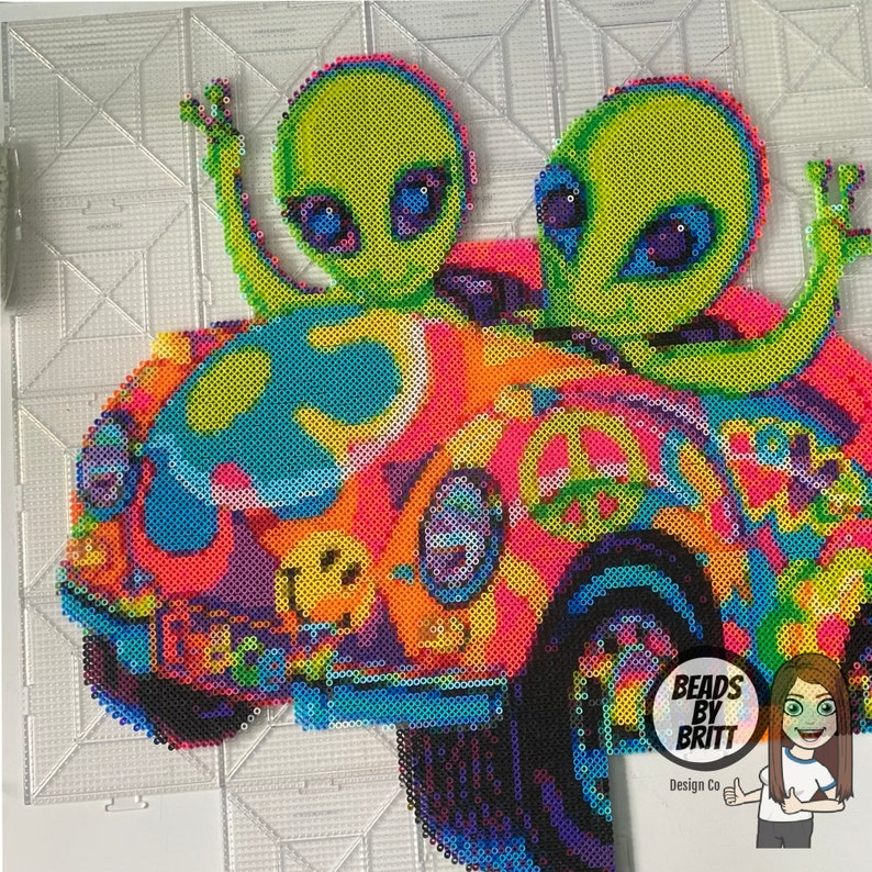 Lisa Frank Aliens Perler Bead Art Perler Beads Fuse Bead - Etsy