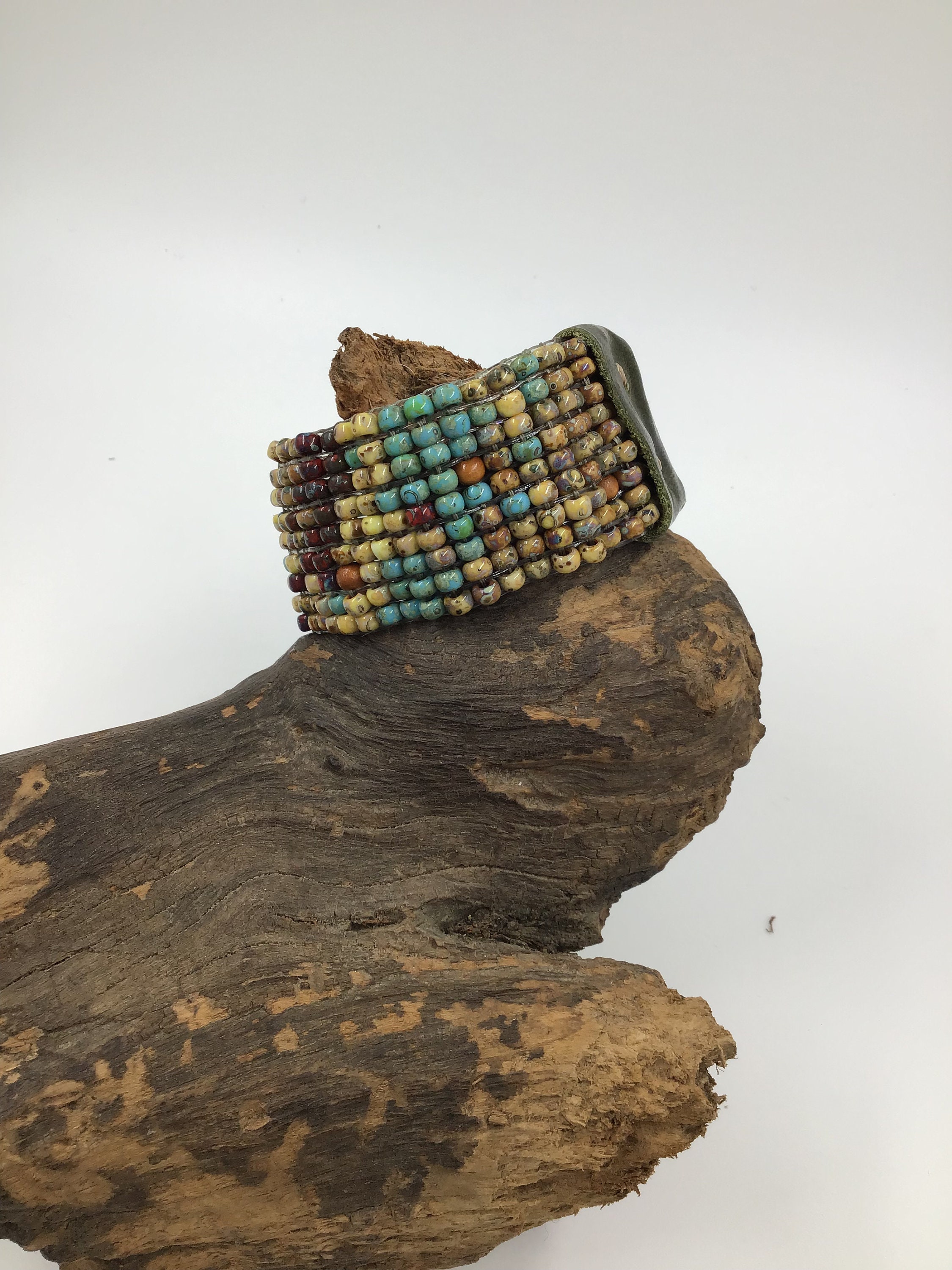 Stretch Bead Bracelet/cuff - Etsy