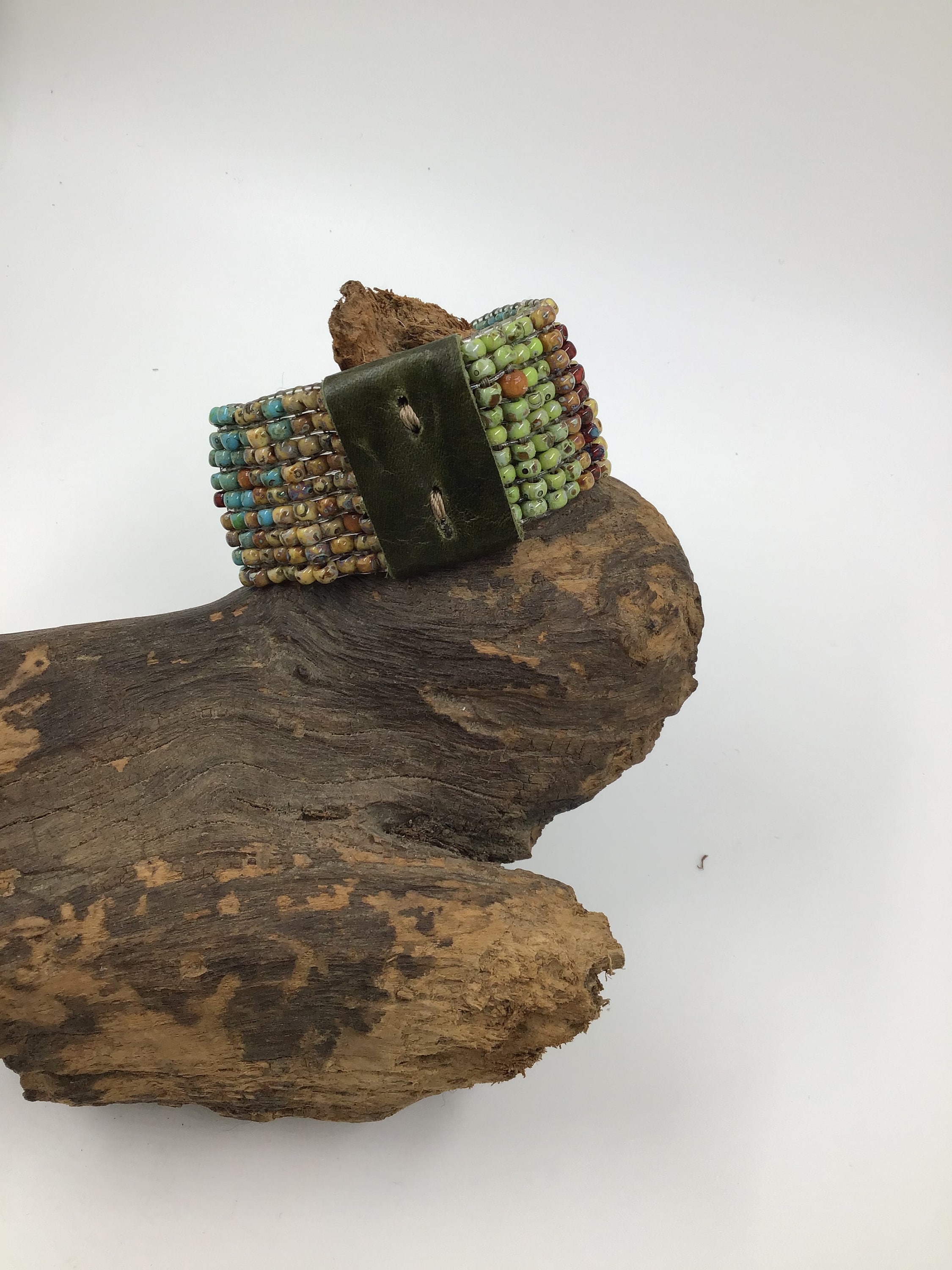 Stretch Bead Bracelet/cuff - Etsy