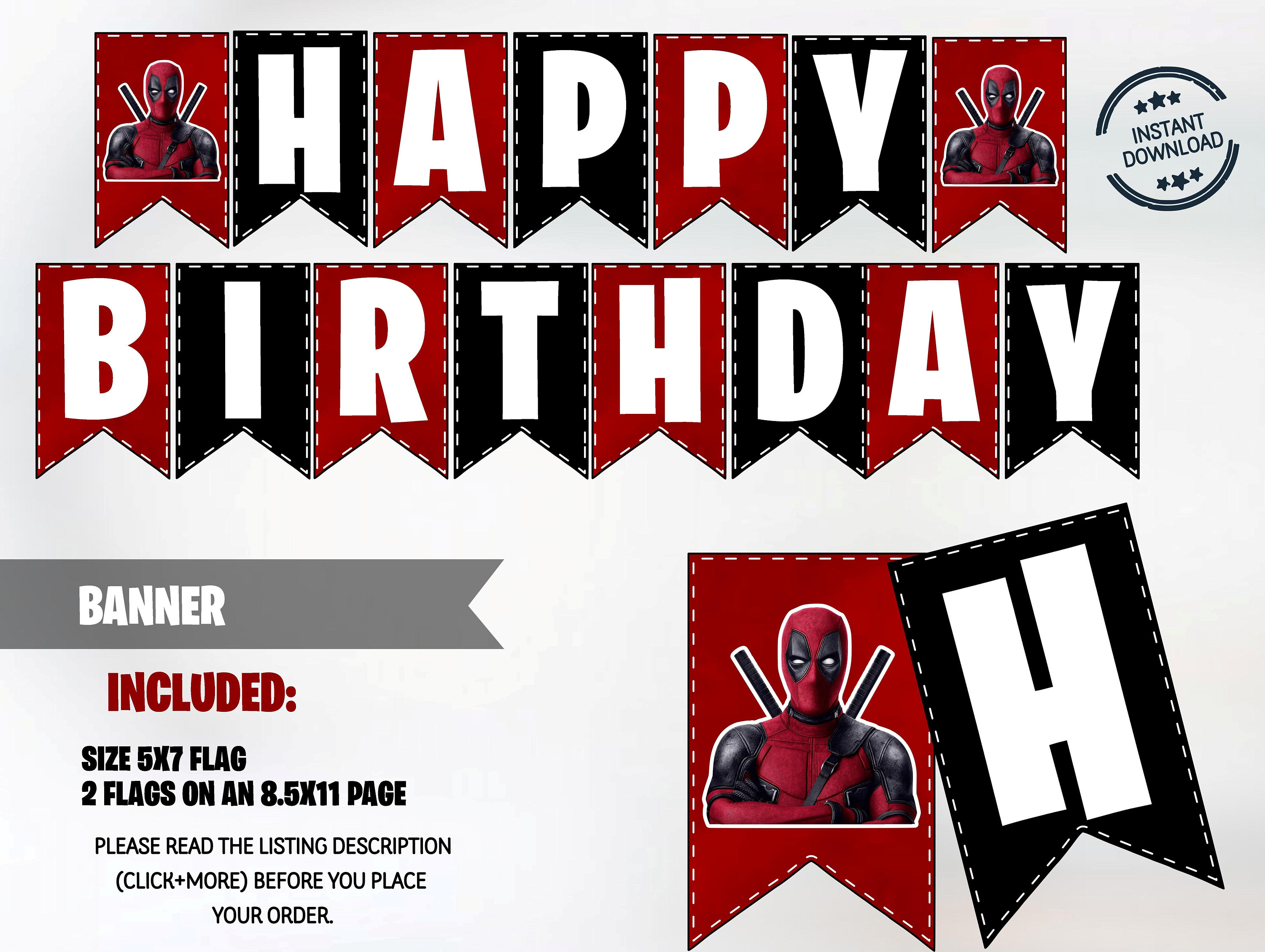 Deadpool Banner Deadpool Birthday Deadpool Party Deadpool | Etsy