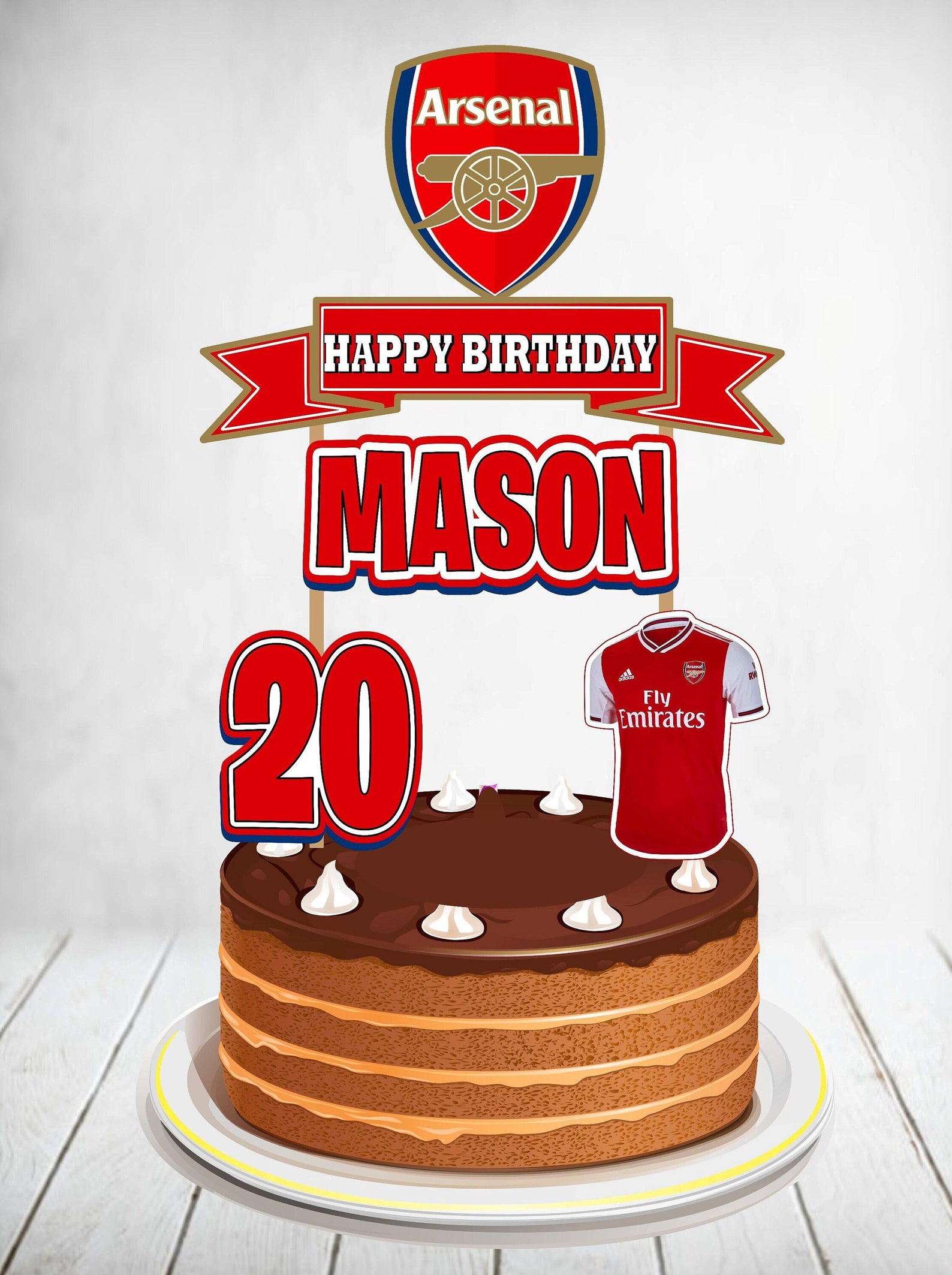 Arsenal Cake Topper Arsenal Banner Arsenal Birthday Arsenal | Etsy