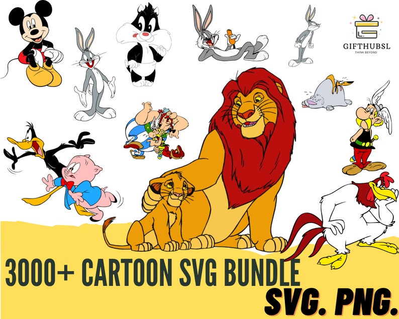 3000 Cartoon SVG and PNG Bundle - Etsy