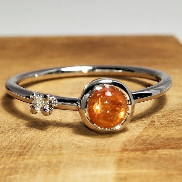 Orange Gemstone Ring - Etsy