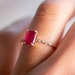 Ruby Stacked Ring Ruby Ring Emerald Cut Ruby Ring 14k - Etsy