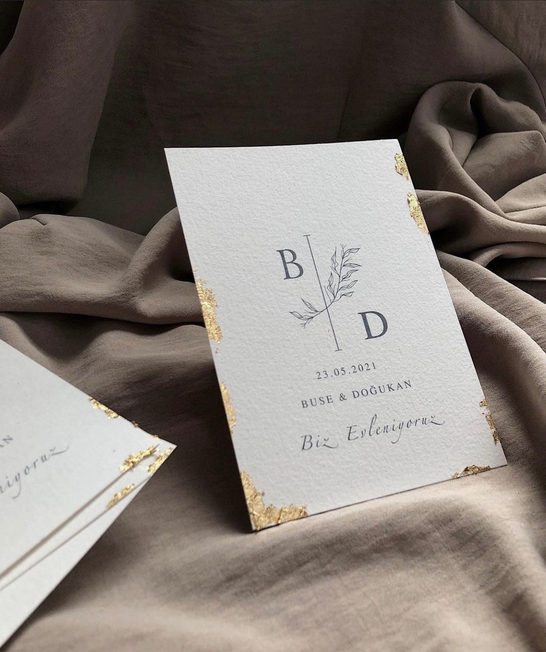 All Edges Gold Leaf I Gold Leaf Invitation I Wedding I Save the Date I ...