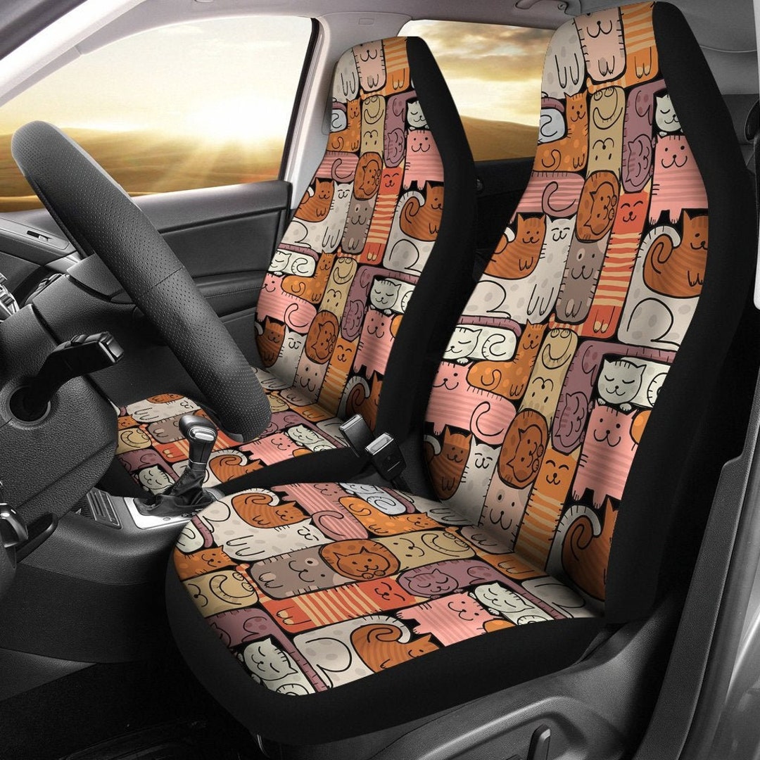 Funny Cats Car Seat Cover for Vehicle Custom Seat Covers for Car for ...