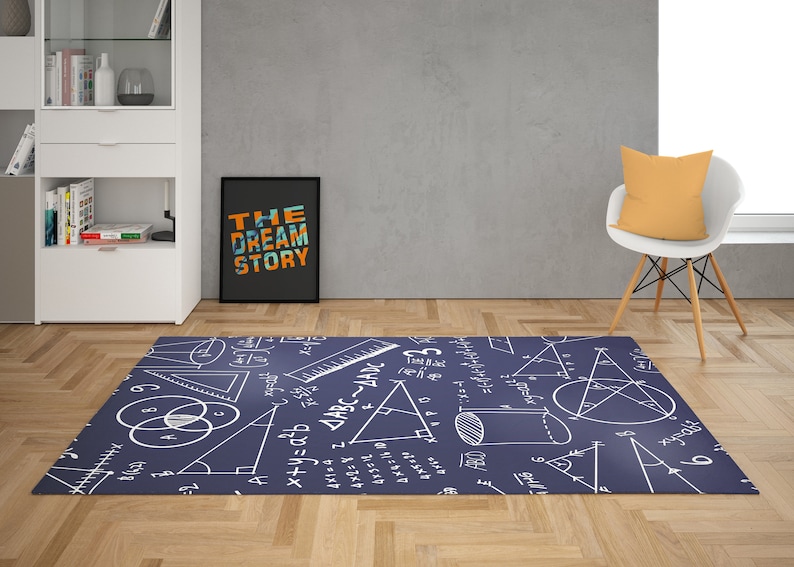 Math Doodles Area Rug Science Themed Rug Mathematics | Etsy