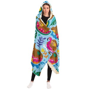 Adorable Sloths Hooded Blanket // Cute Sloth Throw // Animal - Etsy