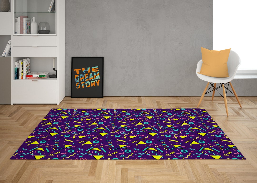 Abstract Retro Area Rug 70s 80s 90s Rug Memphis Vintage - Etsy