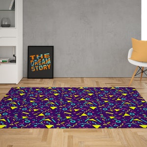 Abstract Retro Area Rug 70s 80s 90s Rug Memphis Vintage - Etsy