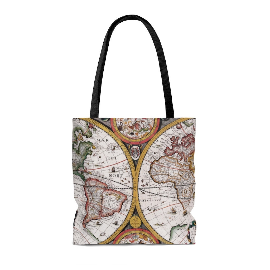 Old World Map Tote Bag Vintage Custom Reusable Stylish Tote - Etsy