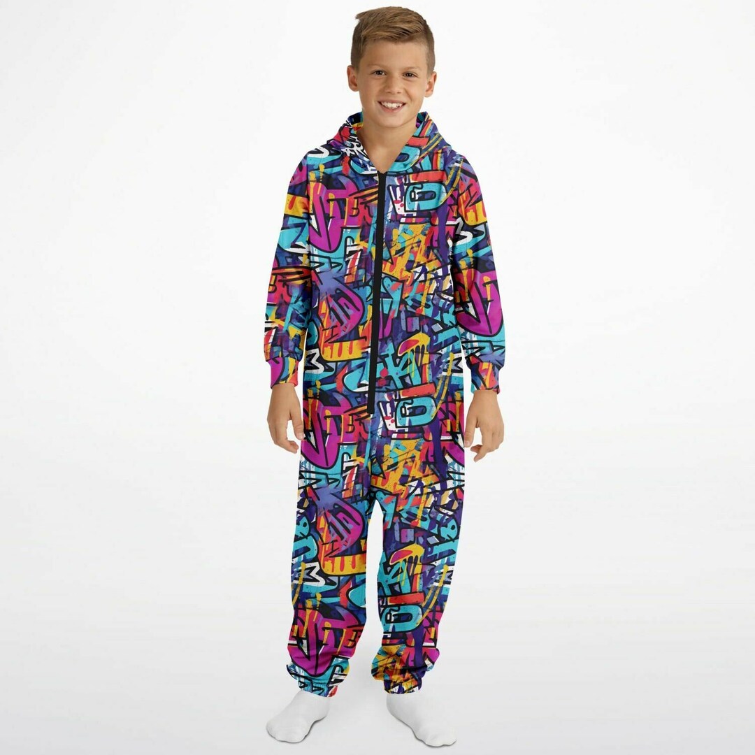 Graffiti Doodles Kids Onesie Jumpsuit Funky Children Youth Jumpsuit ...