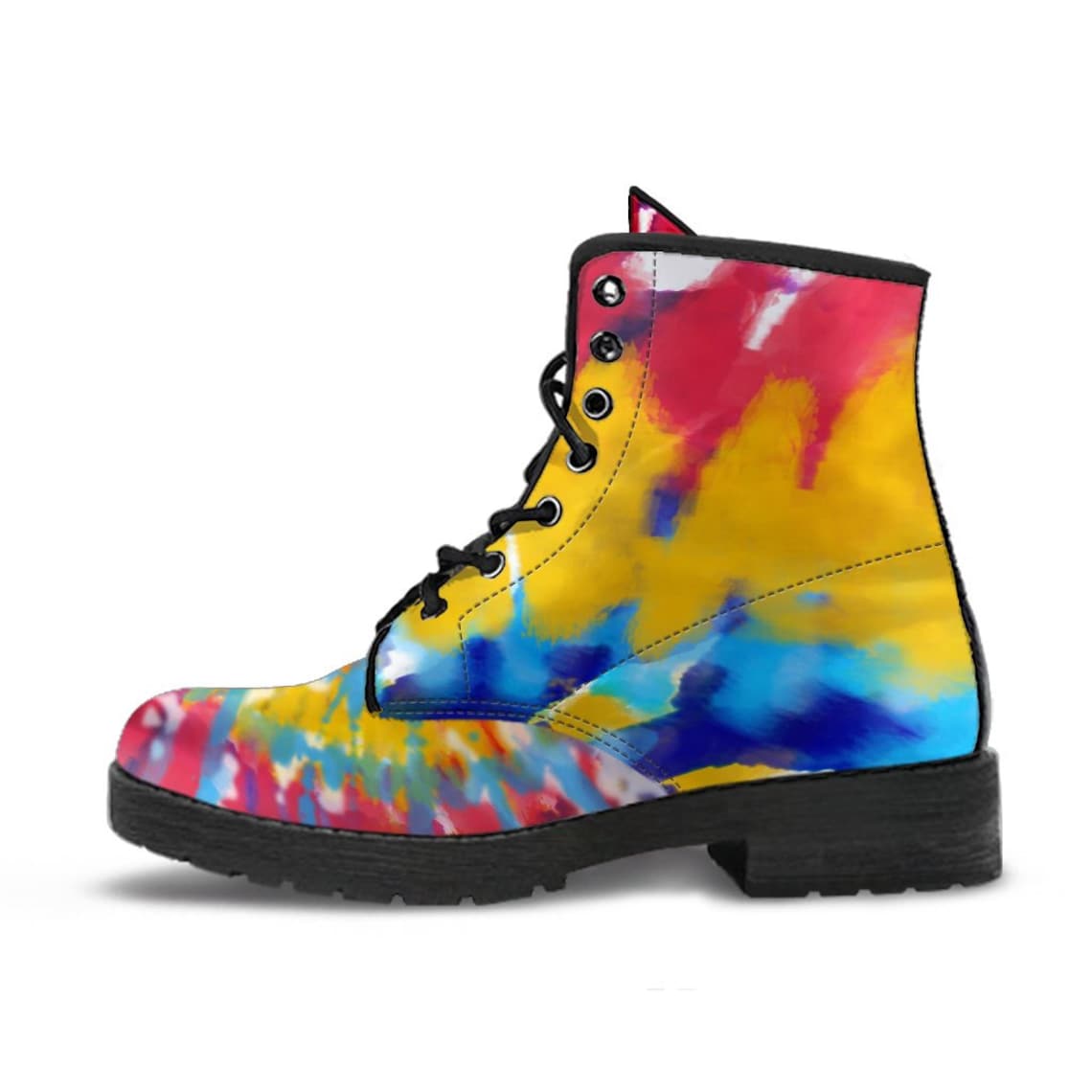 Trippy Hippie Rainbow Colorful Boots / Colourful Tie Dye Shoes | Etsy