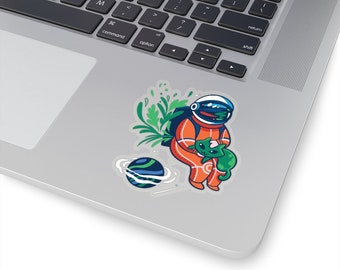 Astronaut Alien Cat Sticker Psychedelic Cat Decals Space - Etsy