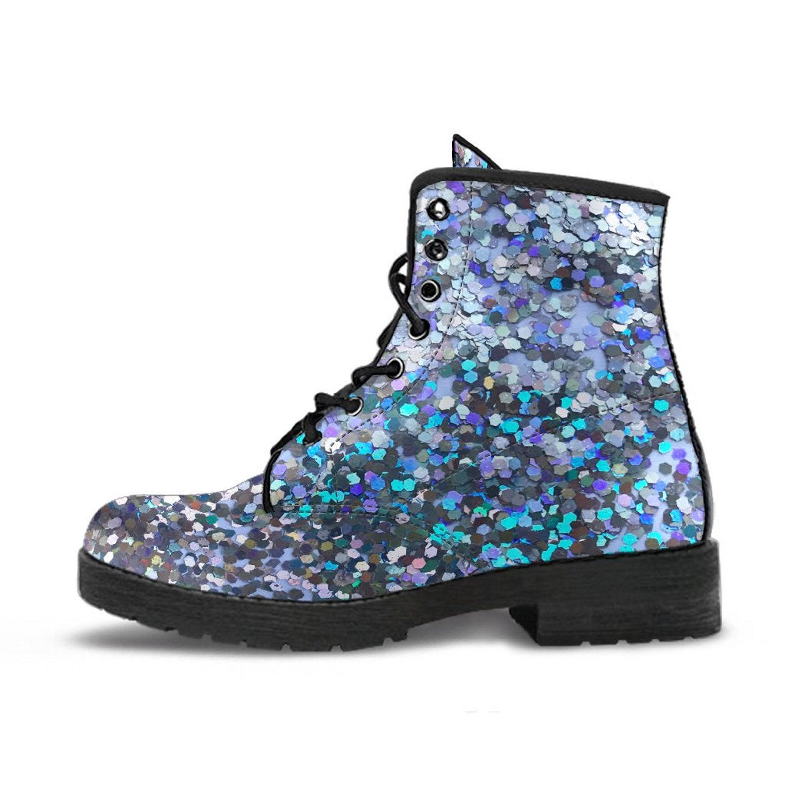 Stylish Glitter Boots // Hippie Disco Boots // Vegan Rave - Etsy