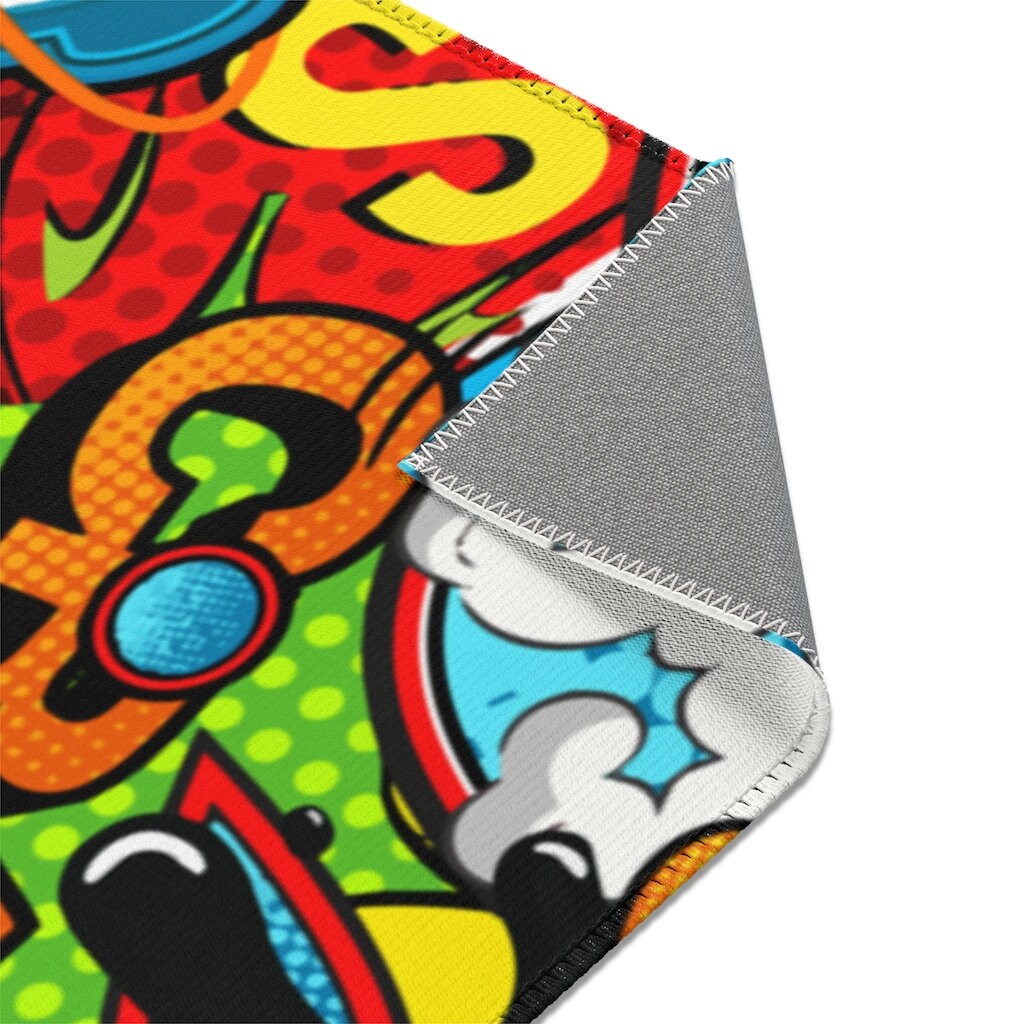 Comic Pop Art Area Rug Comics Art Rug Hypebeast Groovy | Etsy